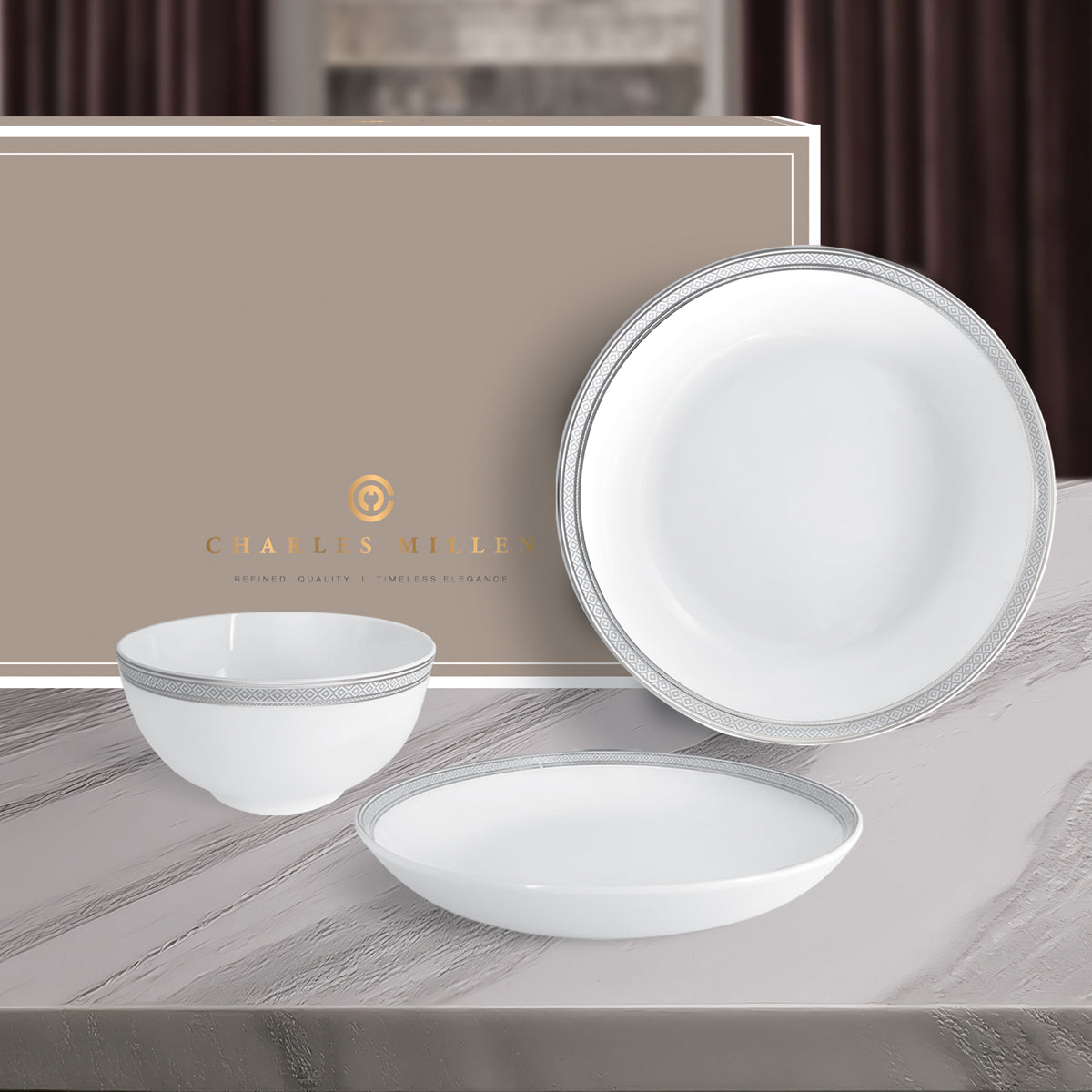 Charles Millen MONDE Good for 6 Entrée Dining Set - 18pcs Dinner Set